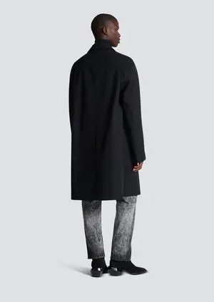 Balmain Logo Detailed Single Breasted Coat
