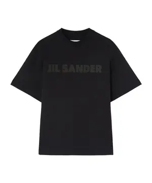 JIL SANDER Crewneck Short Sleeve T-shirt With Logo - Black