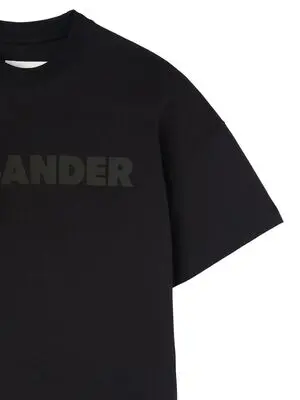 JIL SANDER Crewneck Short Sleeve T-shirt With Logo - Black