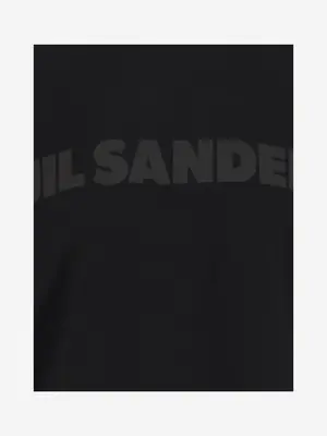 JIL SANDER Crewneck Short Sleeve T-shirt With Logo - Black