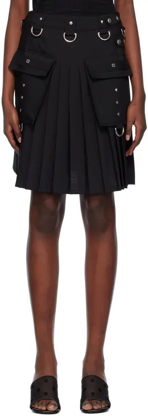 Givenchy High-waisted Pleated Kilt Skirt With D-ring Embellishments