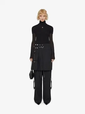 Givenchy High-waisted Pleated Kilt Skirt With D-ring Embellishments