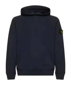 Stone Island Logo Patch Hoodie - Blue