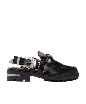 Toga Round-toe Slingback Mule Loafers