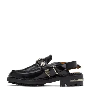 Toga Round-toe Slingback Mule Loafers