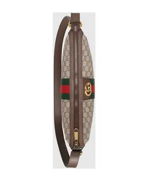 Gucci Ophidia Gg Monogram Saddle Bag With Web Stripe