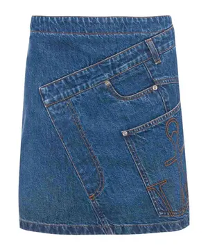 J.W.ANDERSON Twisted Denim Mini Skirt - Blue