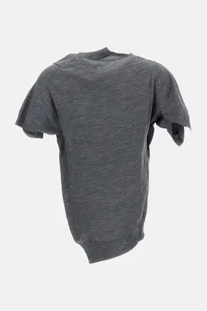 Junya Watanabe Knitted Asymmetrical T-shirt - Gray
