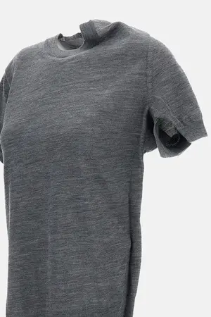Junya Watanabe Knitted Asymmetrical T-shirt - Gray