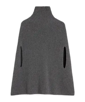 JIL SANDER Midweight High-neck Cape With Arm Slits - Koala