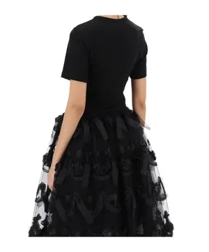 Simone Rocha Bow Detailed Crewneck T-shirt - Black