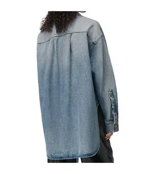 Loewe Overshirt In Cotton With Lapel And Curved Hem