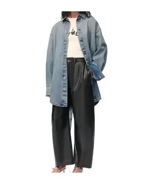 Loewe Overshirt In Cotton With Lapel And Curved Hem