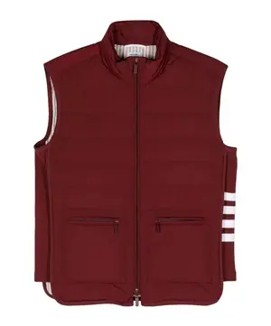 Thom Browne Funnel Neck Down Gilet - Red