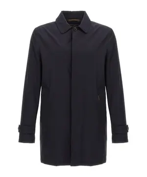 MOORER Vittor-kn Jacket With Adjustable Cuffs And Vented Back - Blue