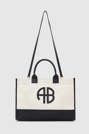ANINE BING Lara Logo Tote Bag - White