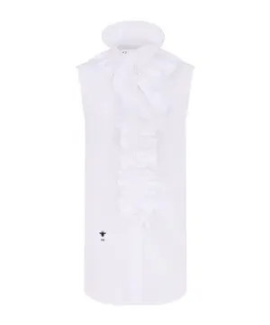 Dior Sleeveless Blouse With Detachable Ruched Collar - No