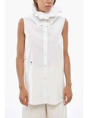 Dior Sleeveless Blouse With Detachable Ruched Collar