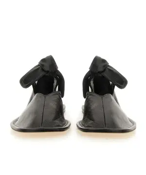 Hereu Square Toe Ballerina Flats - Black