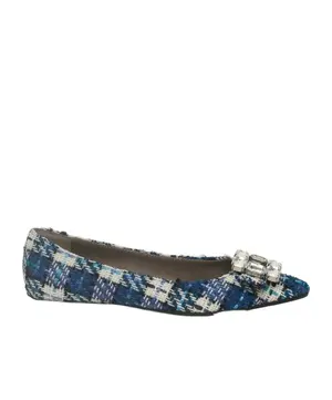 Roberto Festa Embellished Checked Ballerina Flats