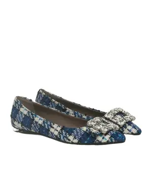 Roberto Festa Embellished Checked Ballerina Flats