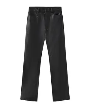 Marissa Chiara Belt Loop Leather Pants - Black