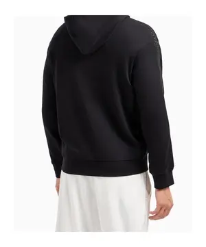 Armani Exchange Logo Embroidered Zip-up Hoodie