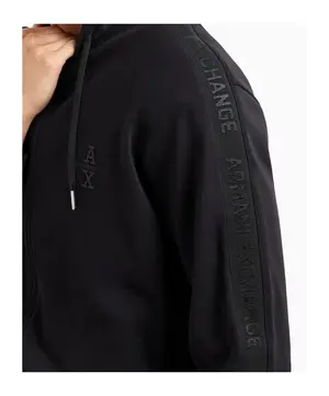 Armani Exchange Logo Embroidered Zip-up Hoodie