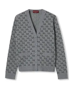 Gucci Gg Shadow Jacquard Cardigan
