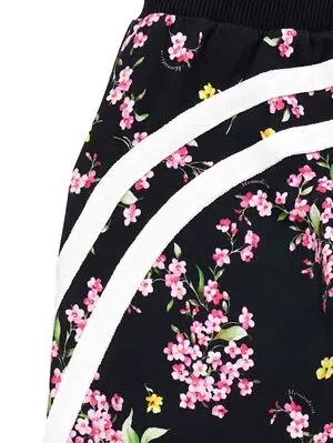 Monnalisa Floral Fleece Jogger Pants With Drawstring Waist