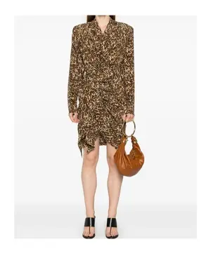Isabel Marant Étoile Leopard Print Long Sleeve Dress