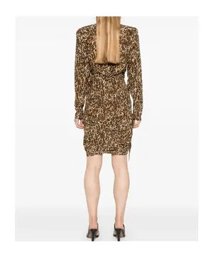 Isabel Marant Étoile Leopard Print Long Sleeve Dress