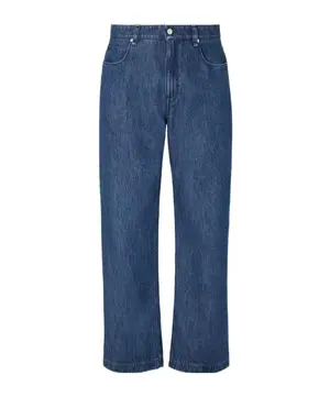 Fendi High Waisted Straight Leg Jeans - Blue