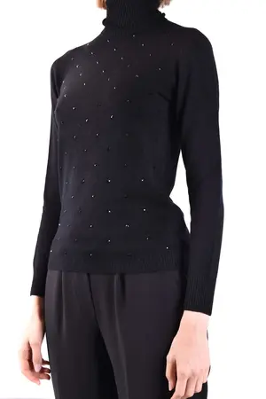 Ermanno Scervino High-neck Embellished Long-sleeve Sweater - Black