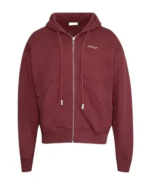 Off-White Zip-up Moon Arrow Skate-print Hoodie