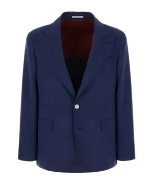 Brunello Cucinelli Single-breasted Silk Jacket - Blue