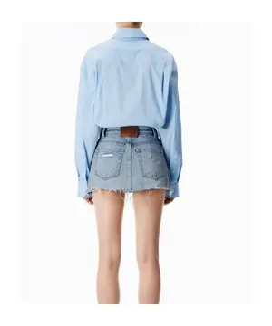Alexander Wang Distressed Double Layer Skort Romper - Light Indigo