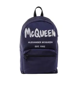 Alexander McQueen Graffiti Logo Backpack - Blue