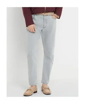 Brunello Cucinelli Slim Fit Jeans With Logo Detail - Gray