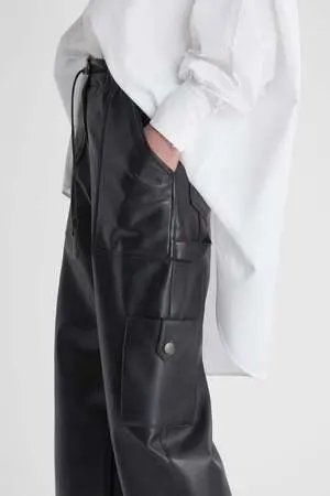 Ermanno Scervino Drawstring Faux-leather Cargo Trousers
