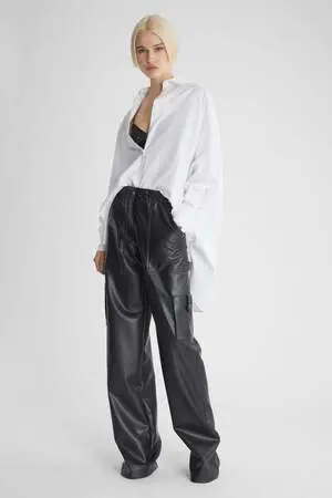 Ermanno Scervino Drawstring Faux-leather Cargo Trousers
