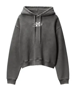 Alexander Wang Blade Logo Embossed Hoodie - Grey