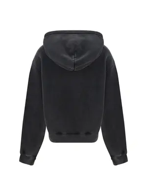 Alexander Wang Blade Logo Embossed Hoodie - Grey