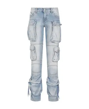 Attico Essie Cargo Jeans - Gray