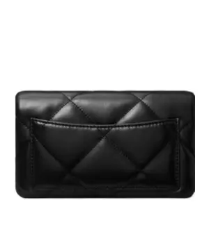 Tory Burch Kira Diamond Quilted Chain Wallet - Black