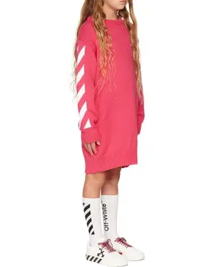 Off-White Arrows Print Long Sleeve T-shirt Dress