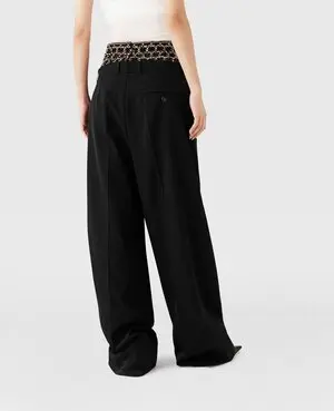 Stella McCartney Embellished High Waist Straight Leg Pants
