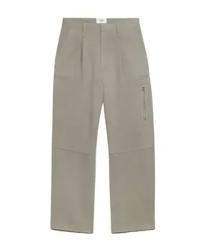AMI Paris Pleated Wide-leg Cargo Pants