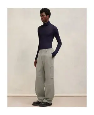 AMI Paris Pleated Wide-leg Cargo Pants
