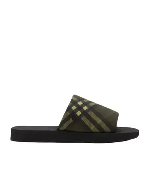 Burberry Check Trek Slides - Black